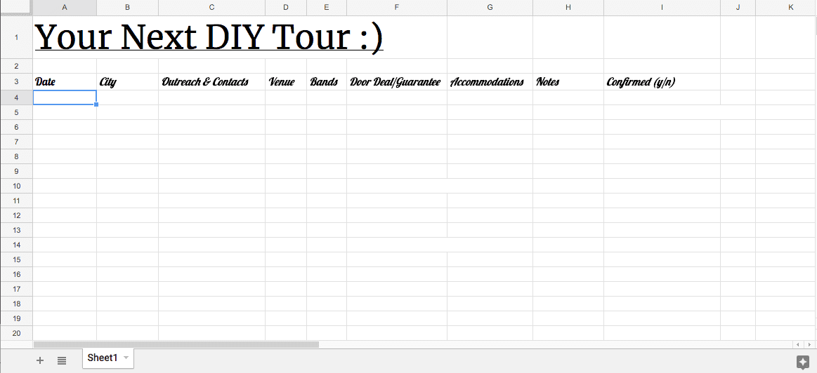 CHECK THE SPREADSHEET: Getting Organized – Audiofemme